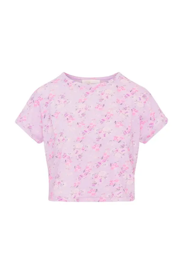 LoveShackFancy Rubin Cropped Tee - Hibiscus