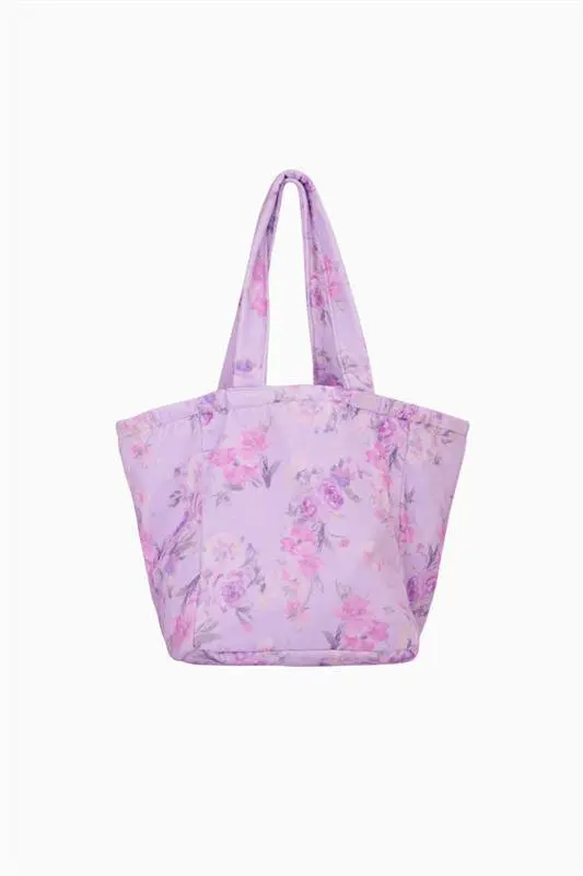 LoveShackFancy Rosaline Heirloom Print Terry Beach Tote - Hibiscus