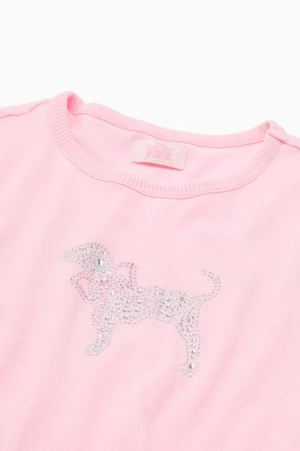 LoveShackFancy X Pink Cotton Baby Tee - Vs White