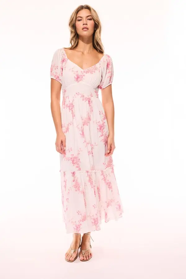 LoveShackFancy Angie Upcycled Cotton Midi Dress - Soft Yellow