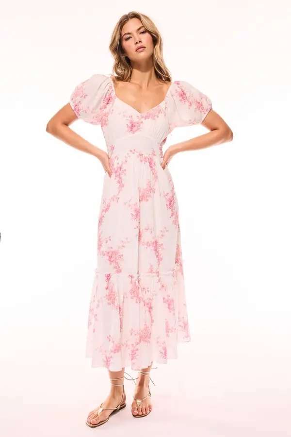 LoveShackFancy Angie Upcycled Cotton Midi Dress