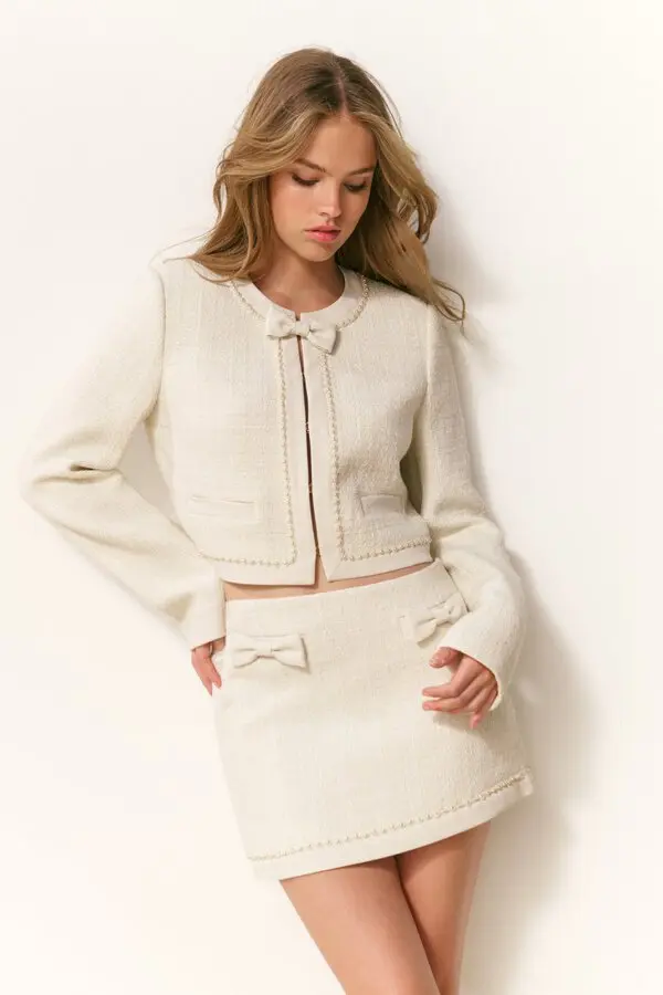 LoveShackFancy Ralphette Cropped Tweed Jacket