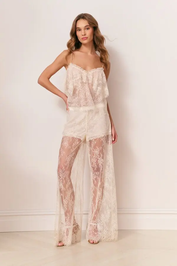 LoveShackFancy Sigrid Sheer Lace Pants