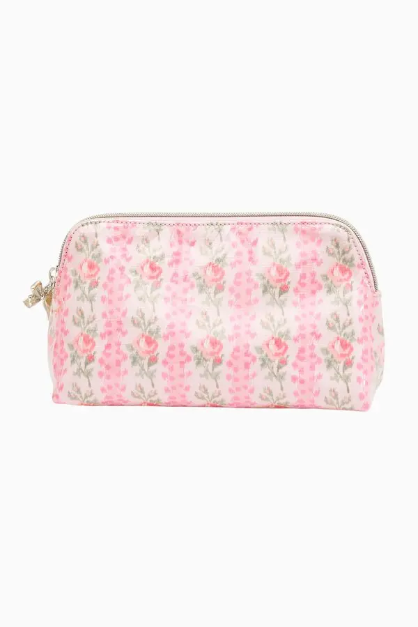 LoveShackFancy Heirloom Print Medium Travel Pouch - Pink Macaroon