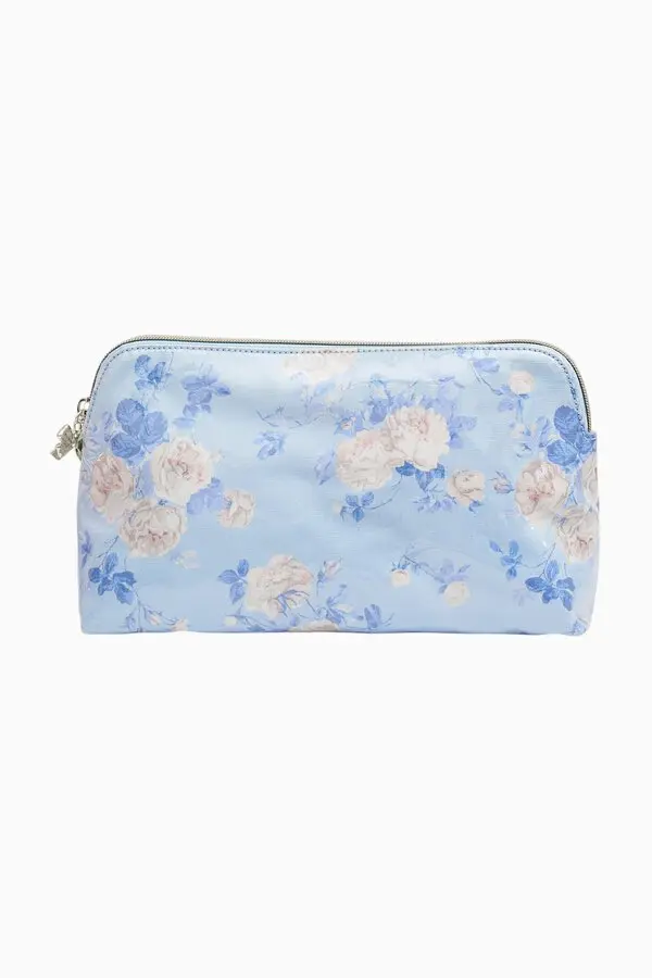 LoveShackFancy Heirloom Print Medium Travel Pouch - Whisper Blue