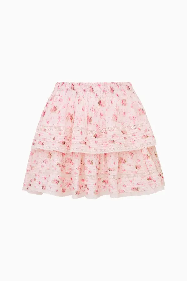 LoveShackFancy Ruffle Mini Garden Floral Skirt