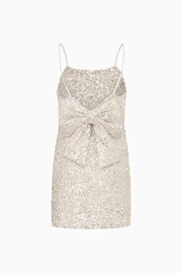 LoveShackFancy Sequin Mini Dress - Gold