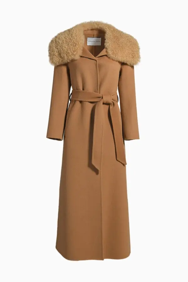 LoveShackFancy Susanna Chow Cashmere Shearling Coat