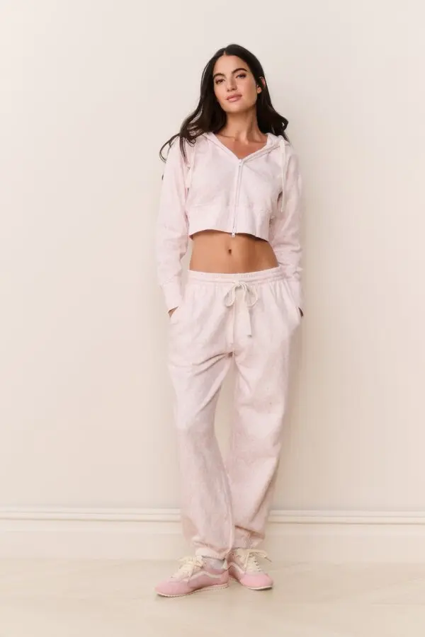 LoveShackFancy Lillia Bow Print Sweatpant - Chantilly