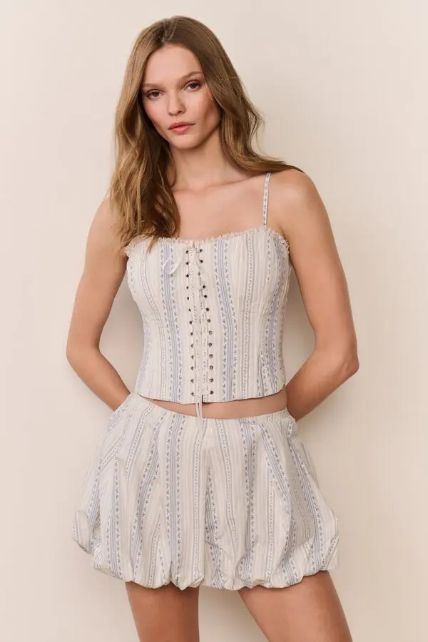 LoveShackFancy Georgeanne Cotton Mini Bubble Skirt