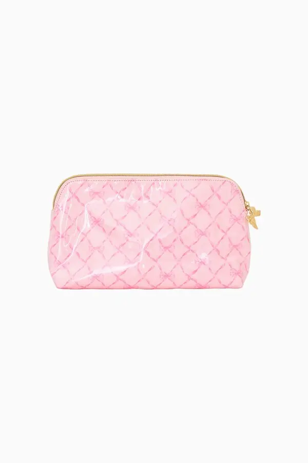 LoveShackFancy Printed Medium Travel Pouch - Pink Peppermint