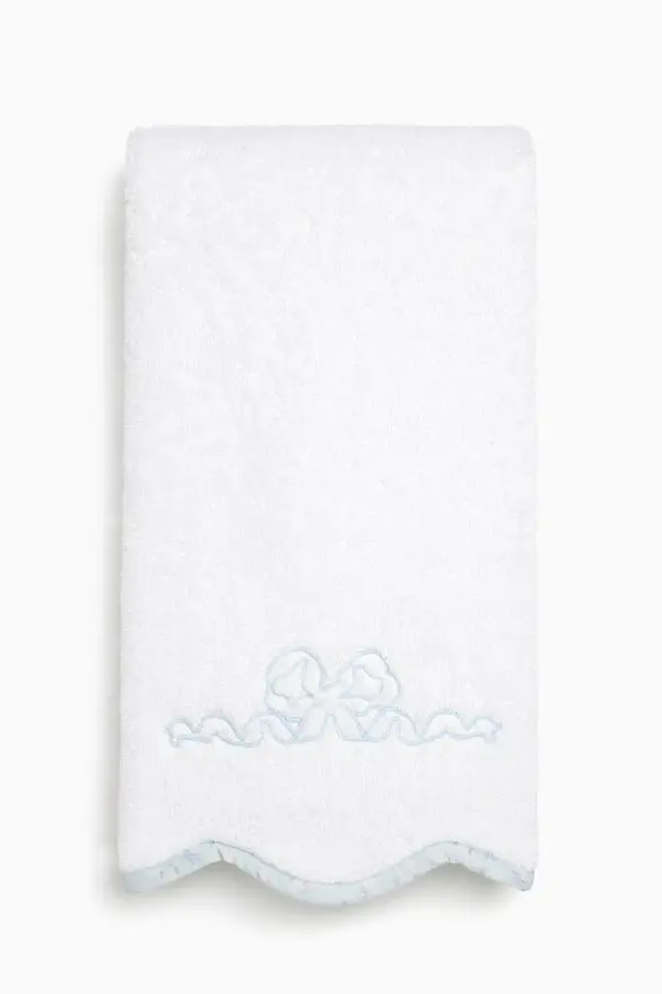 LoveShackFancy Bow-embroidered Hand Towel - Ballet Slipper