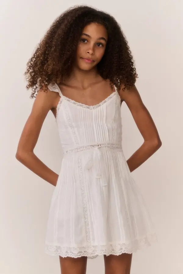 LoveShackFancy Tween Kobryn Cotton Mini Dress