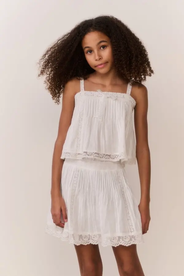 LoveShackFancy Tween Solena Cotton Skirt