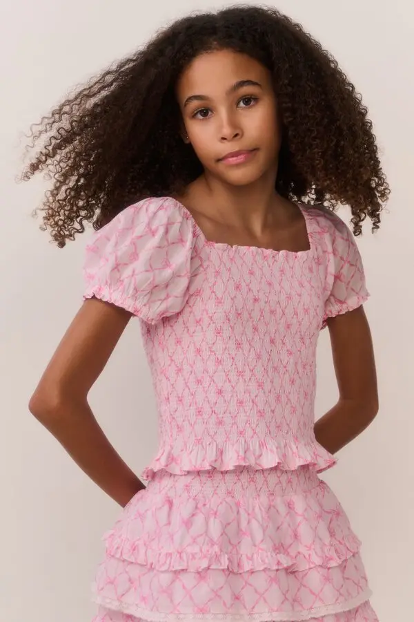 LoveShackFancy Tween Sweetheart Fabielle Top
