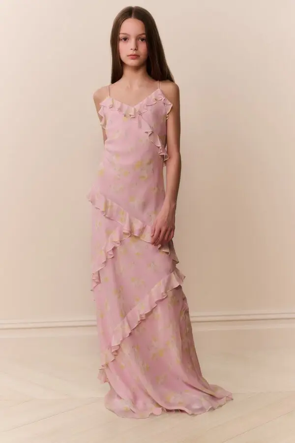 LoveShackFancy Tween Rialto Floral Chiffon Dress