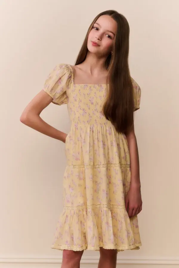 LoveShackFancy Tween Muriella Floral Puff Sleeve Dress