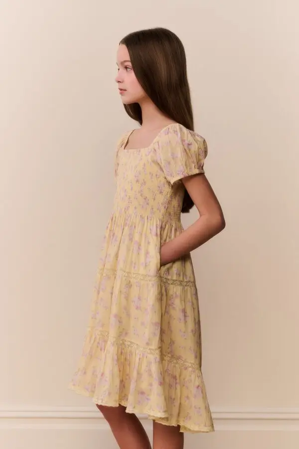 LoveShackFancy Tween Muriella Floral Puff Sleeve Dress
