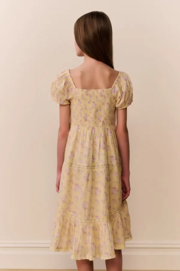 LoveShackFancy Tween Muriella Floral Puff Sleeve Dress