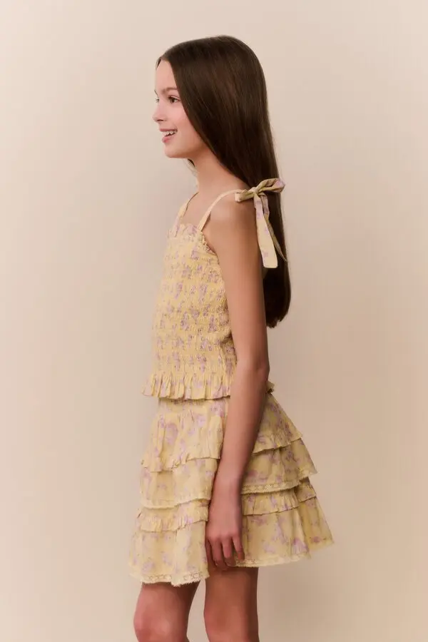 LoveShackFancy Tween Merrinelle Blooming Floral Top - Rustic Orchid