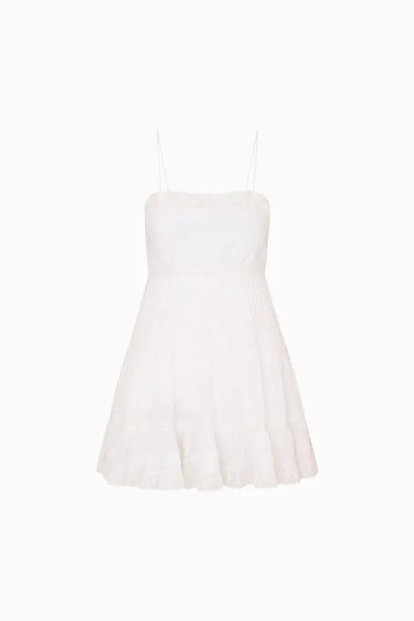 LoveShackFancy Tween Cotton Lace-trimmed Zuri Dress - Lemon Icing