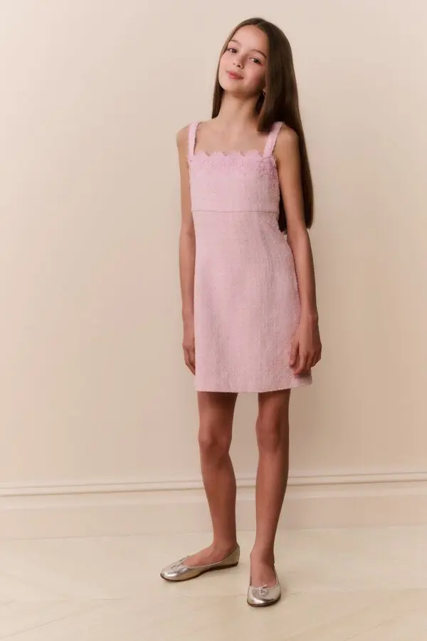 LoveShackFancy Tween Lace Tweed Willamina Dress