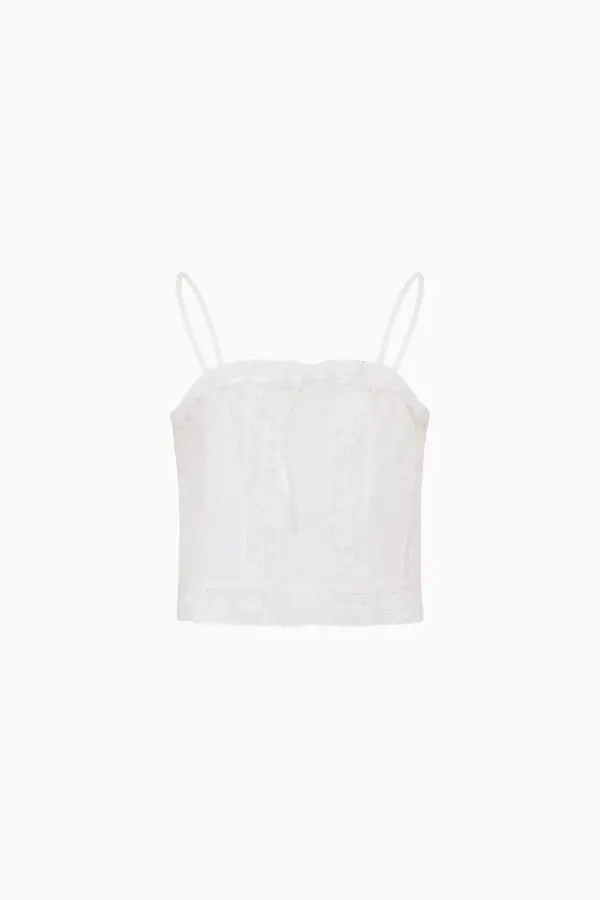 LoveShackFancy Tween Cotton Lace Quince Top