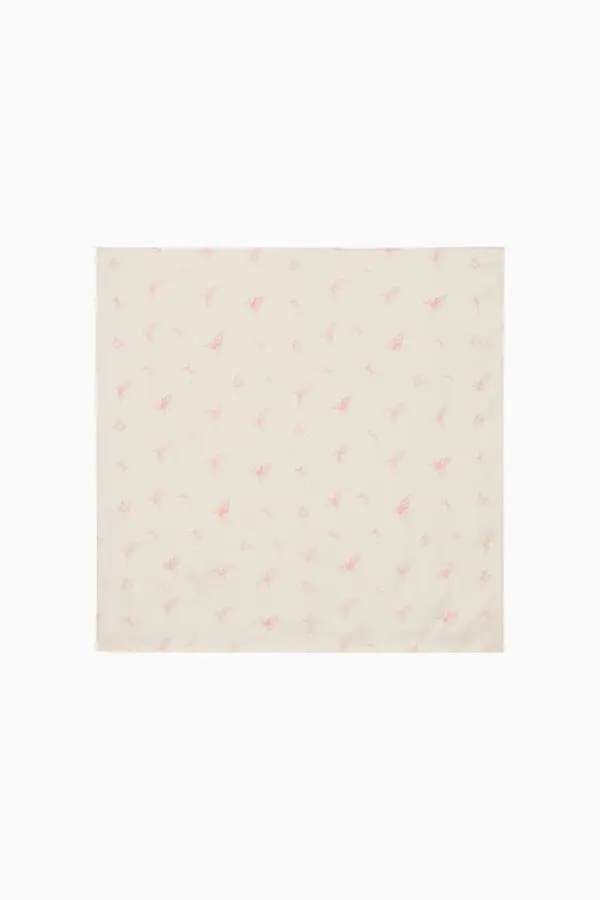 LoveShackFancy Clem Printed Cotton Head Scarf - Pink Icing