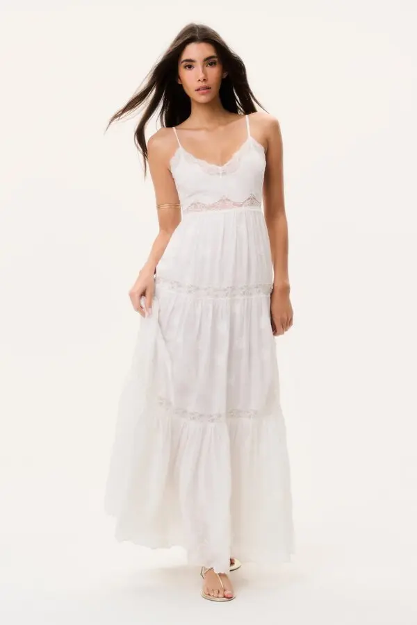 LoveShackFancy Espa Lace-trimmed Maxi Dress - Optic White