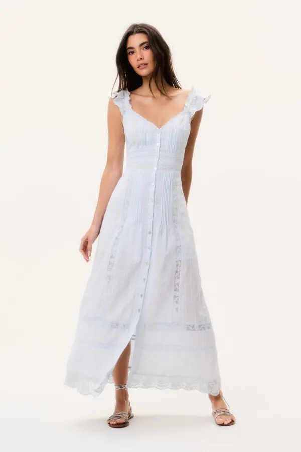 LoveShackFancy Kailette Cotton Maxi Dress - Tender Touch