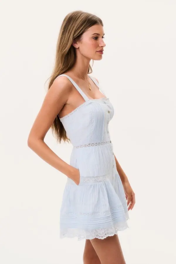LoveShackFancy Charlize Cotton Mini Dress - Tender Touch
