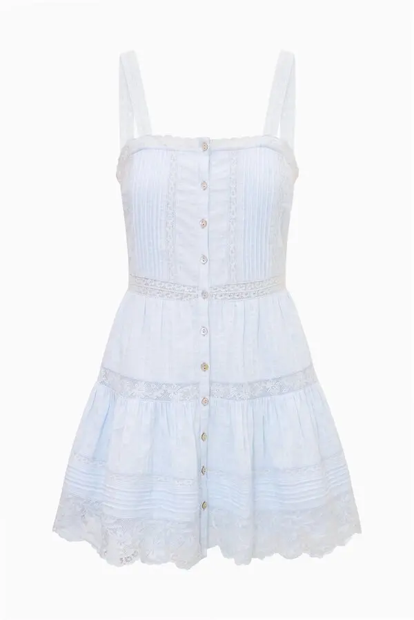 LoveShackFancy Charlize Cotton Mini Dress - Tender Touch