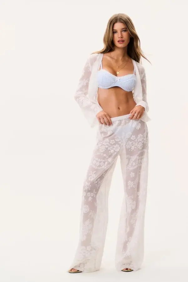 LoveShackFancy Jessia Lace Cover-up Pant