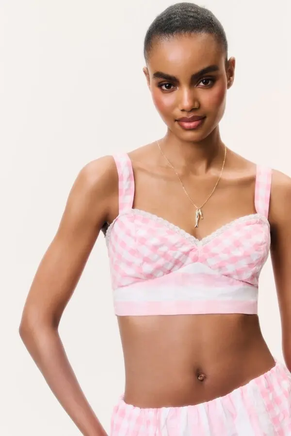 LoveShackFancy Ricky Seersucker Bralette Top