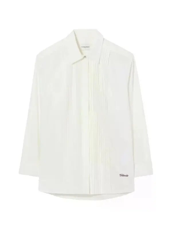 Claudie Pierlot Pleated Bib Long Sleeve Shirt