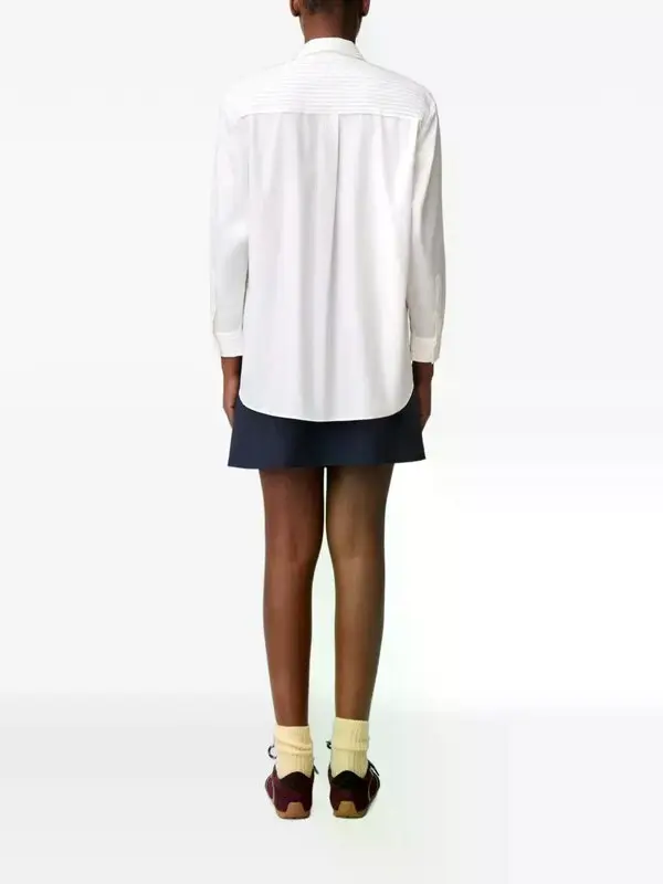 Claudie Pierlot Pleated Bib Long Sleeve Shirt
