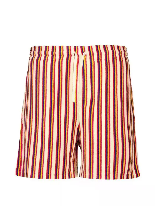 Valentino Garavani Vlogo Striped Terrycloth Shorts
