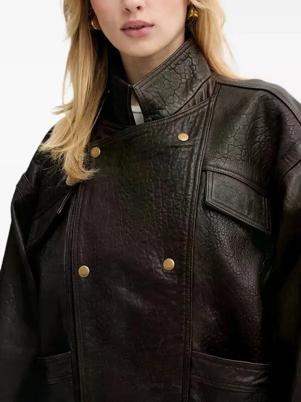 Bardot Double-breasted Leather Jacket