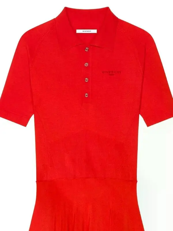 Givenchy Polo Collar Pleated Mini Dress