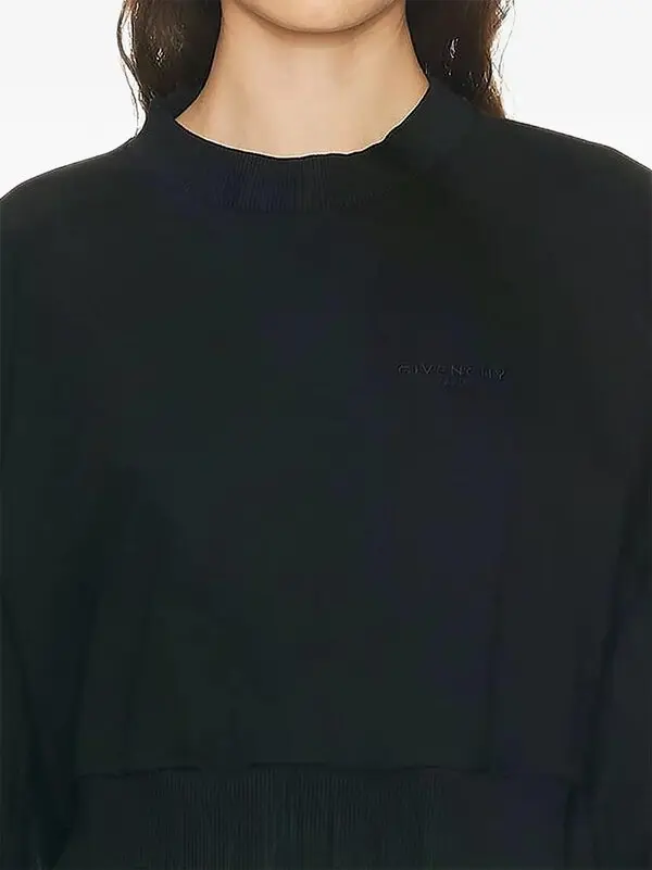 Givenchy Logo Embroidered Cropped Sweatshirt