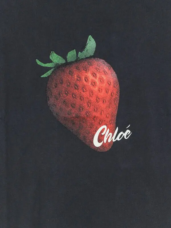 Chloé Cotton T-shirt With Strawberry Print - Multicolor