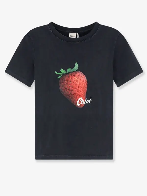Chloé Cotton T-shirt With Strawberry Print - Multicolor