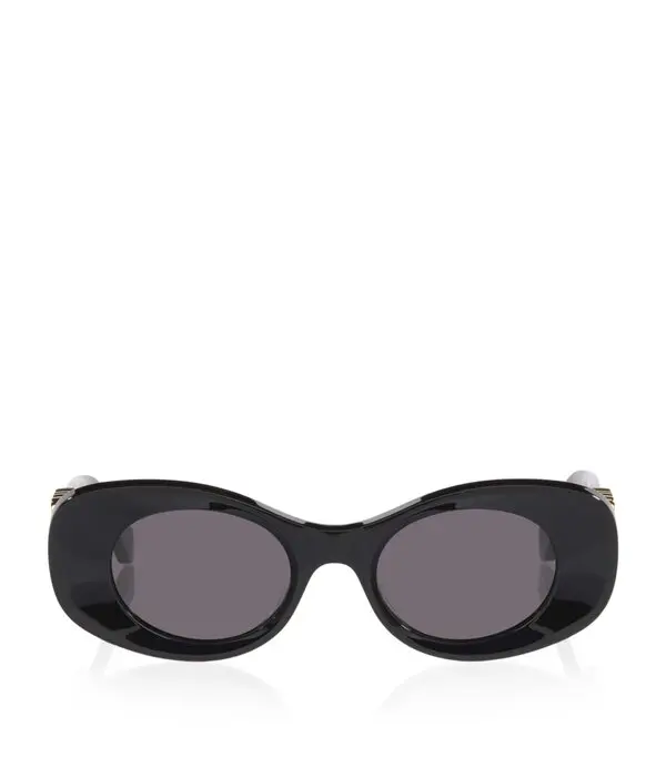 Loewe Anagram Bevelled Oval Sunglasses - Black