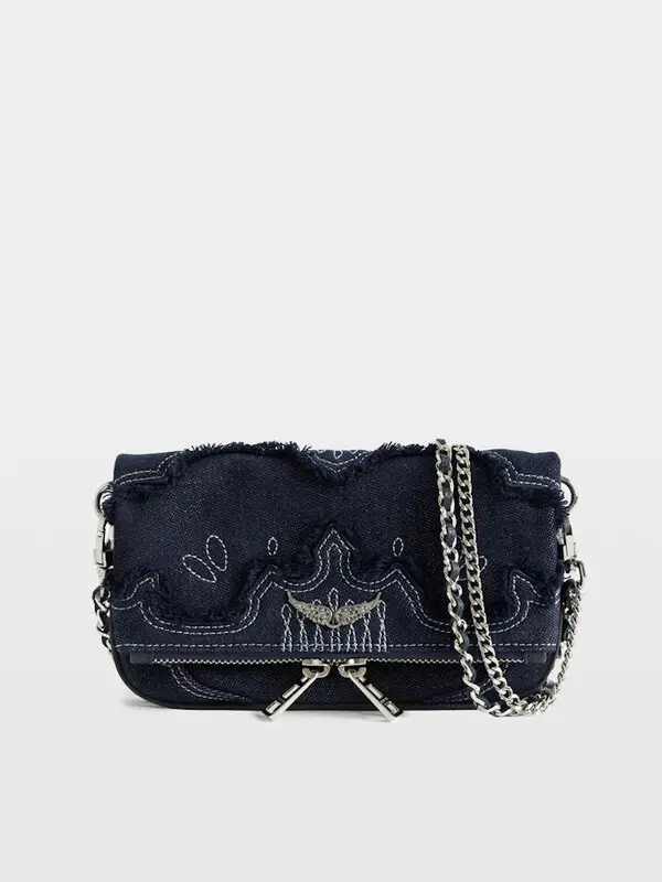 Zadig&Voltaire Rock Mini Clutch Denim - Silent
