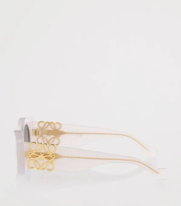 Loewe Anagram Bevelled Oval Sunglasses - White