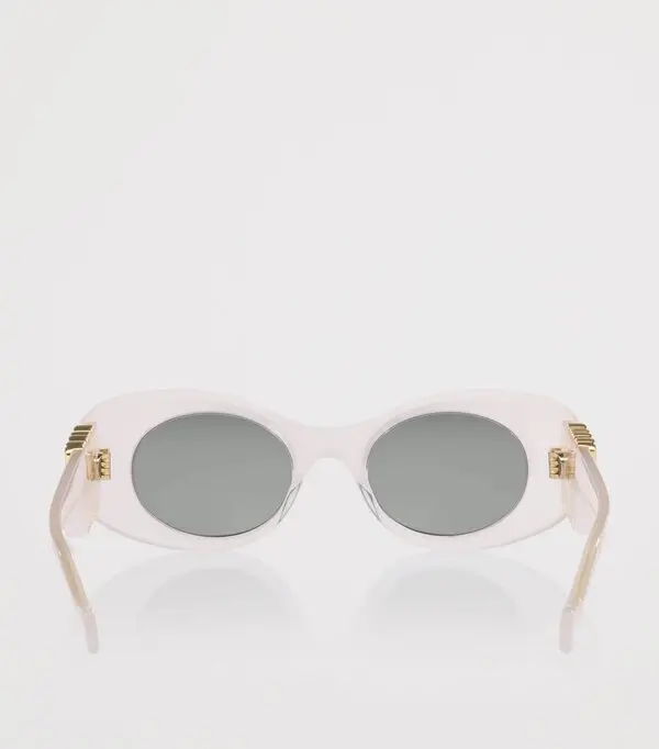 Loewe Anagram Bevelled Oval Sunglasses - White