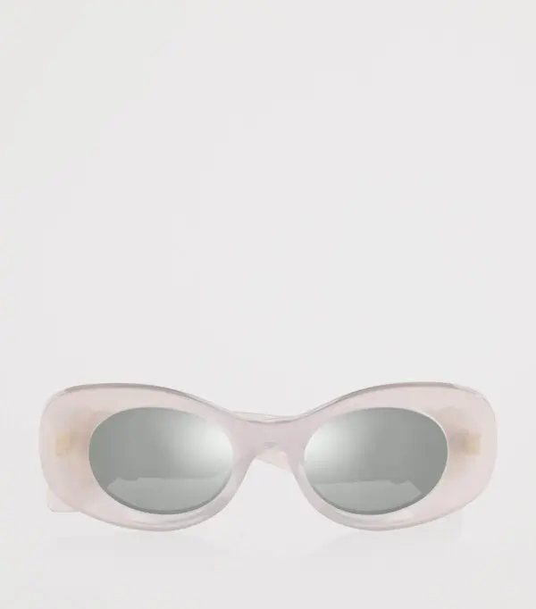 Loewe Anagram Bevelled Oval Sunglasses - White