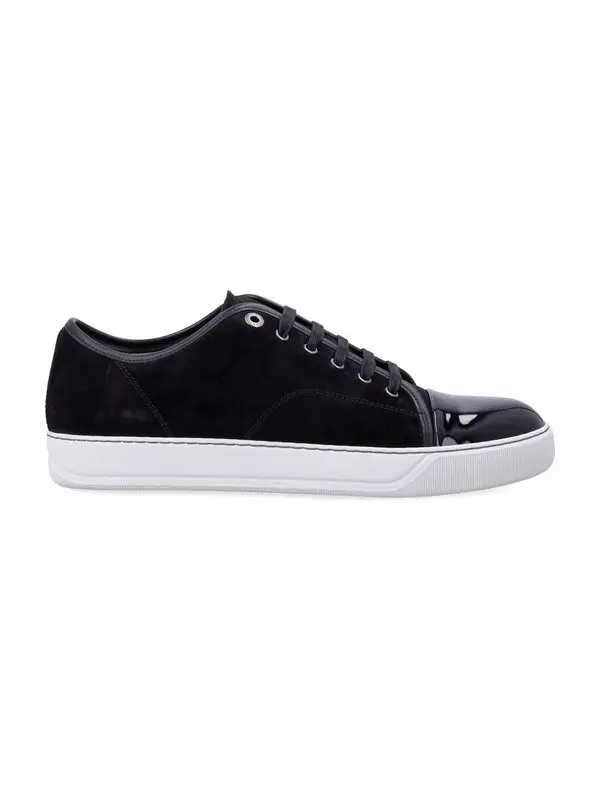 LANVIN Dbb1 Low-top Leather Sneakers With Gloss Cap Toe - Nero