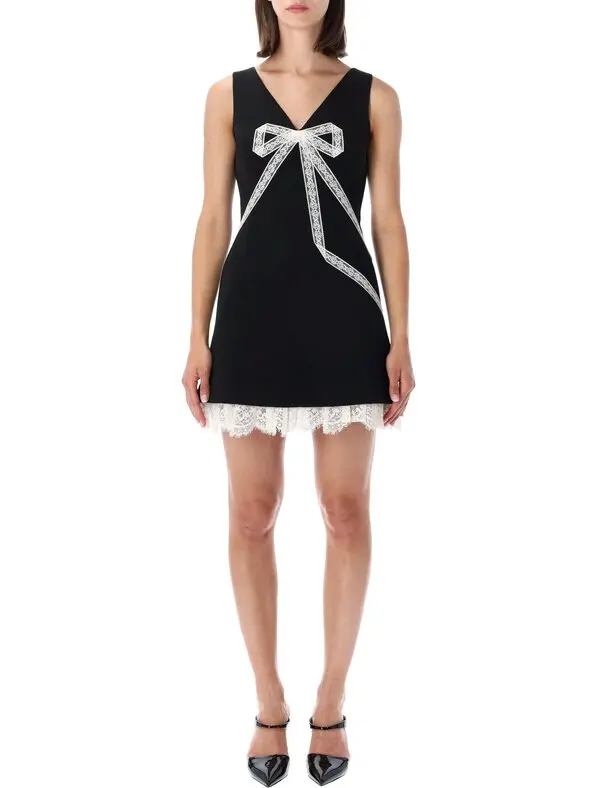 SELF-PORTRAIT Lace-trimmed Mini Dress