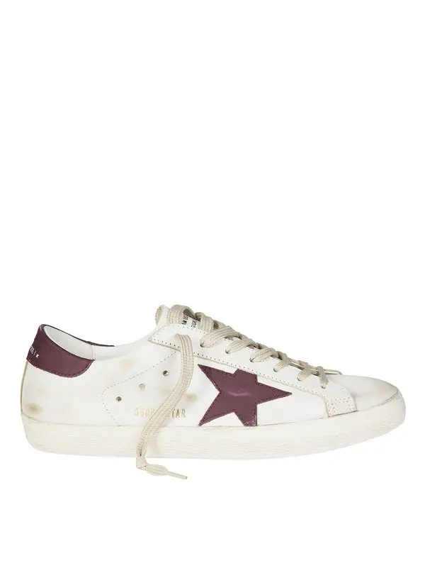 GOLDEN GOOSE Super Star Leather Sneakers With Star Detail - Bianco